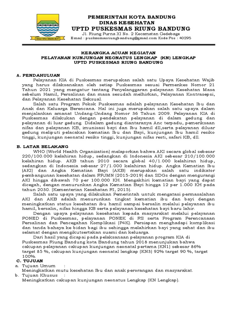 Kak Pelayanan Kunjungan Neonatus Lengkap (KN) Lengkap | PDF