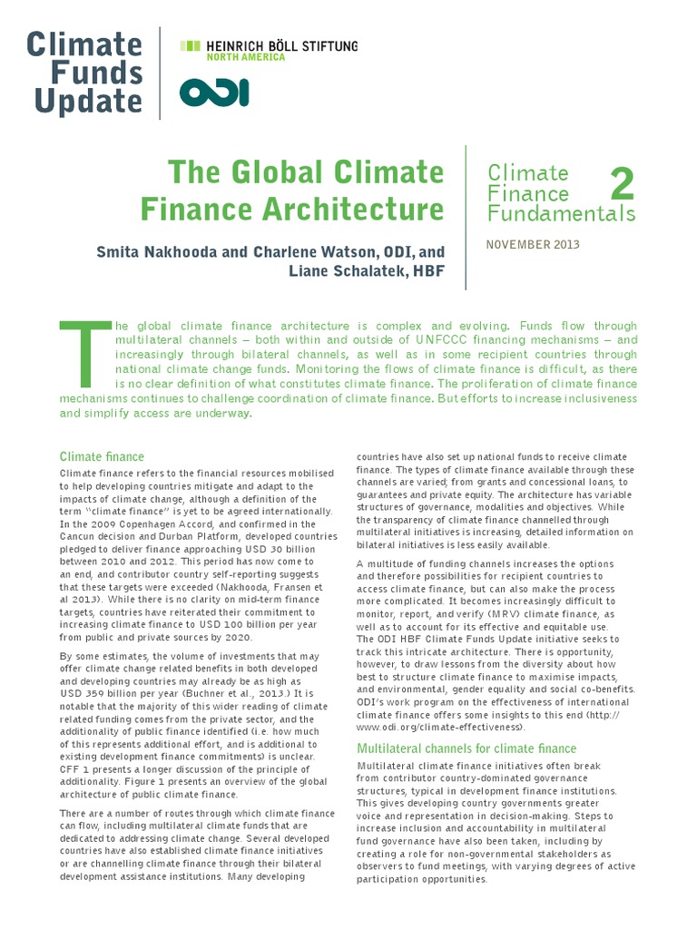 Global Climate Finance Architecture | Download Free PDF | Global ...