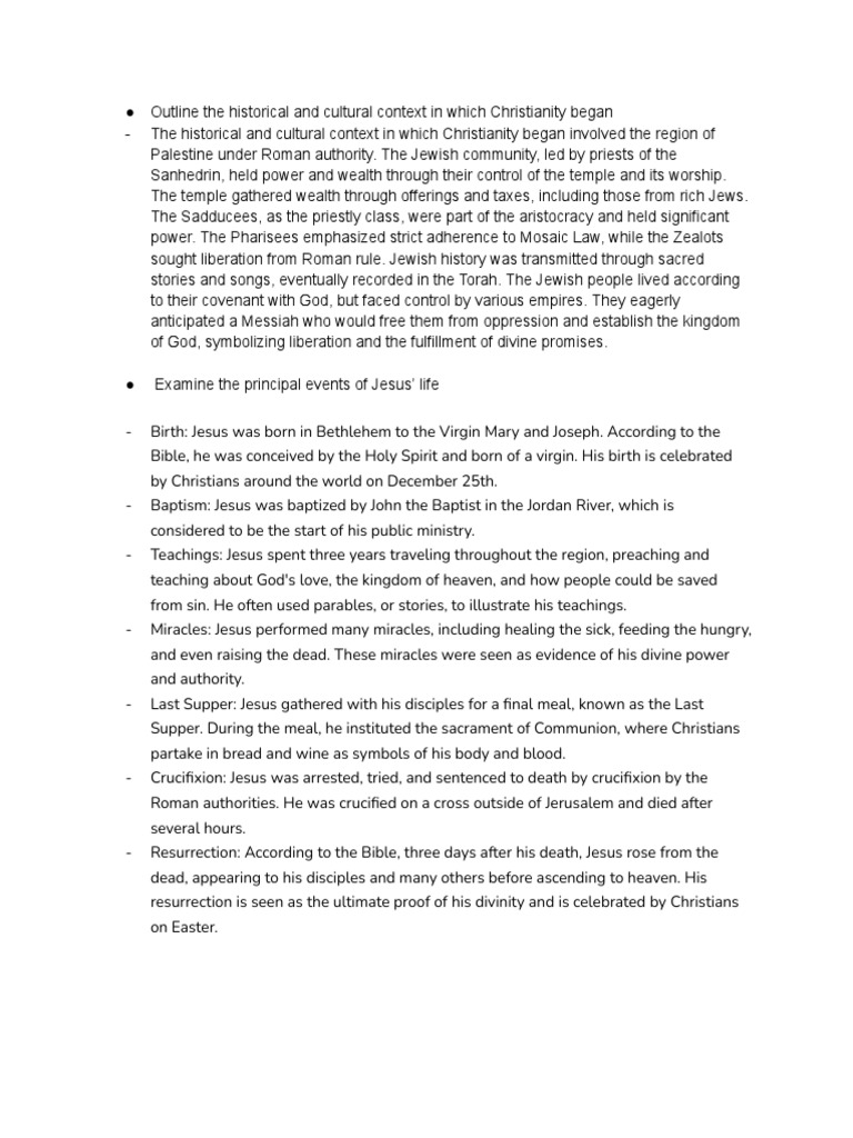 Christianity Core Summary Notes | PDF | Jesus | Salvation