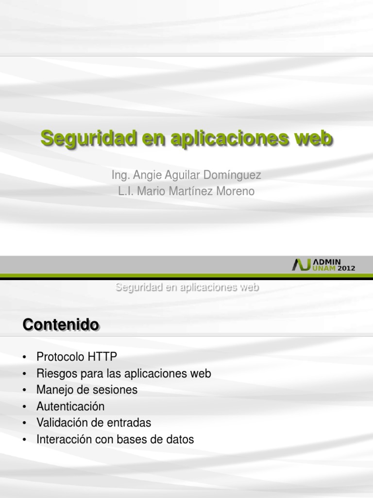 Seguridad en Aplicaciones Web | PDF | Informática | Tecnología