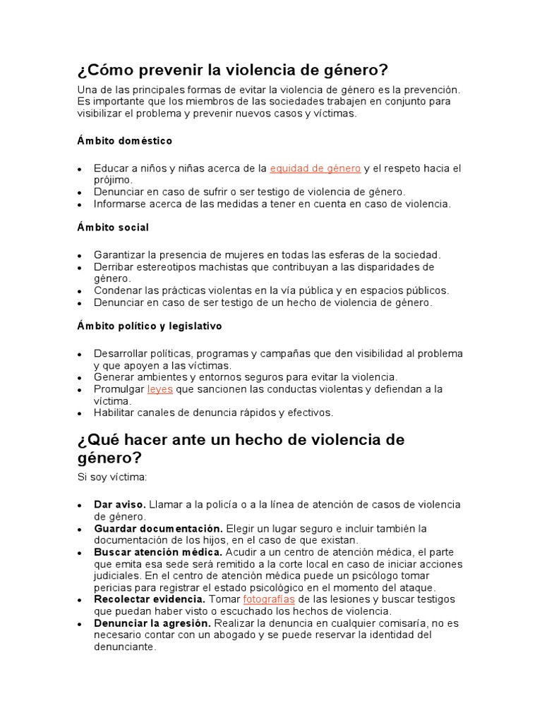 Prevención de la Violencia de Género | PDF | Política | Novela negra ...