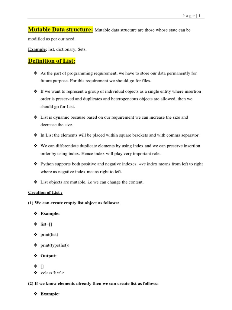 UNIT 5_mutable Data Structure | PDF