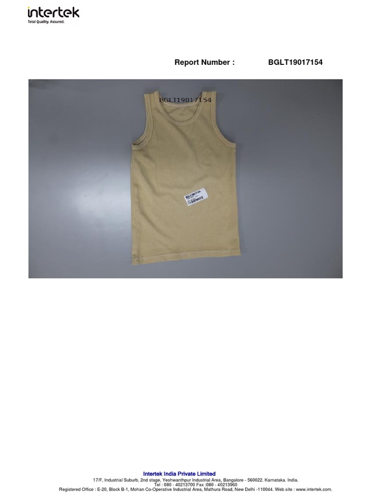 Intertek Test Report Sand Stone 20th May 19 | PDF | Materials | Private Law