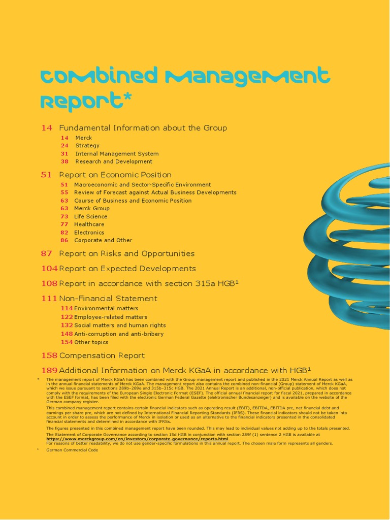MR Combined Management Report Merck Ar21 | PDF