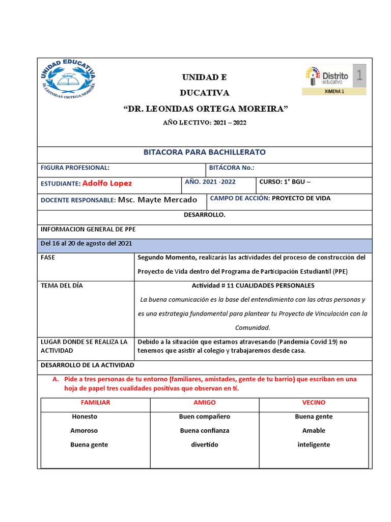 Ppe Actividad 11 Estudiante | PDF | Virtud | Tolerancia