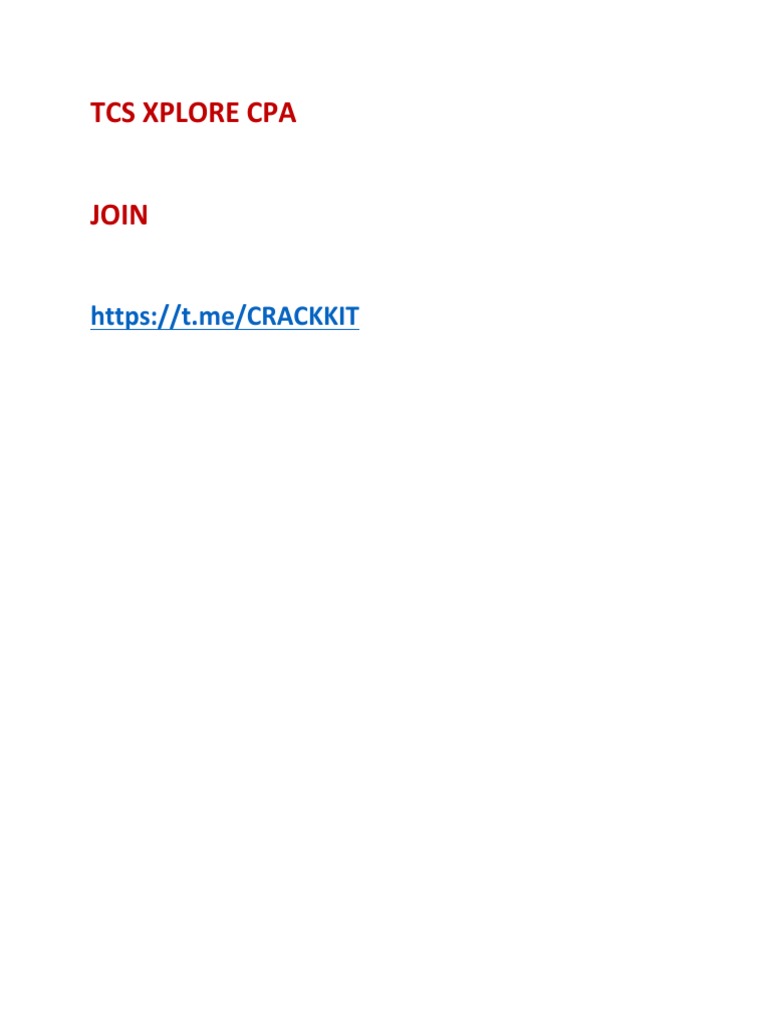 Tcs Xplore Cpa Pdf 