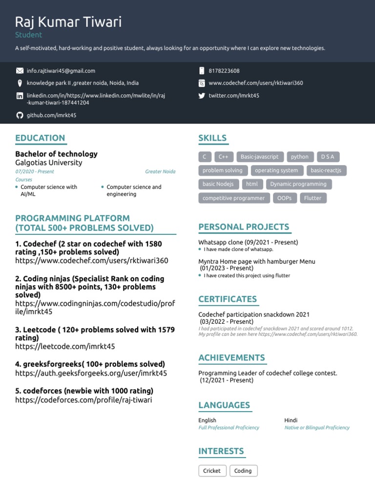 Raj's Resume | PDF | Software Engineering | Information Technology