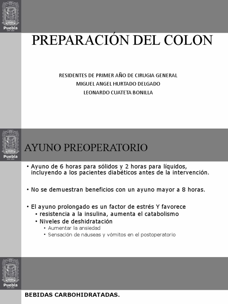 Preparacion Del Colon | PDF | Anestesia | Cirugía