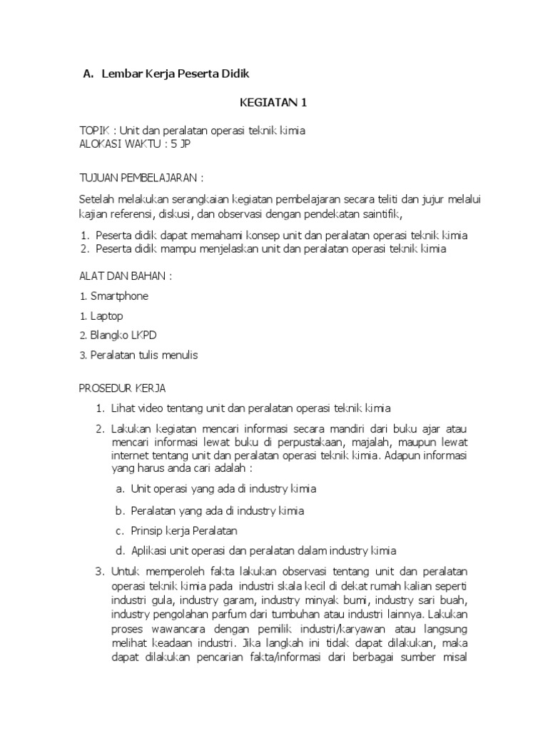 LKPD Unit Peralatan OTK | PDF