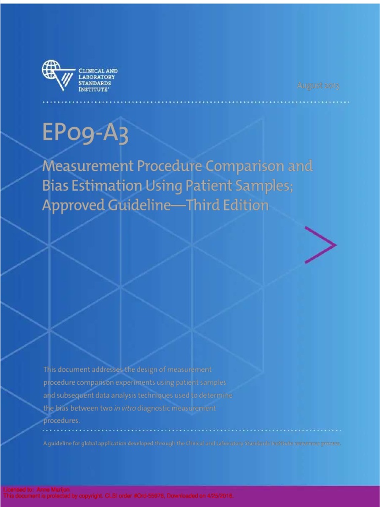 Ep09 A3 Measurement Procedure Comparison And Bias Estimation Using Patient Samples Approved