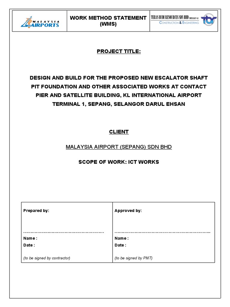 05 - WORK METHOD STATEMENT-ICT Works | PDF