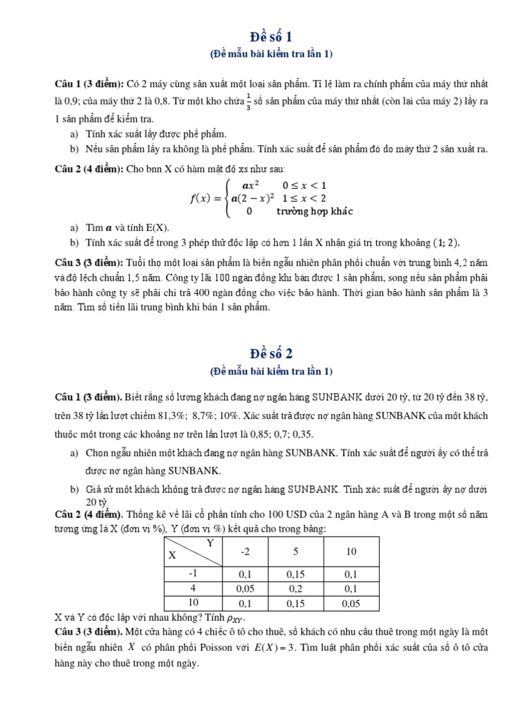 Đề mẫu bài kt | PDF