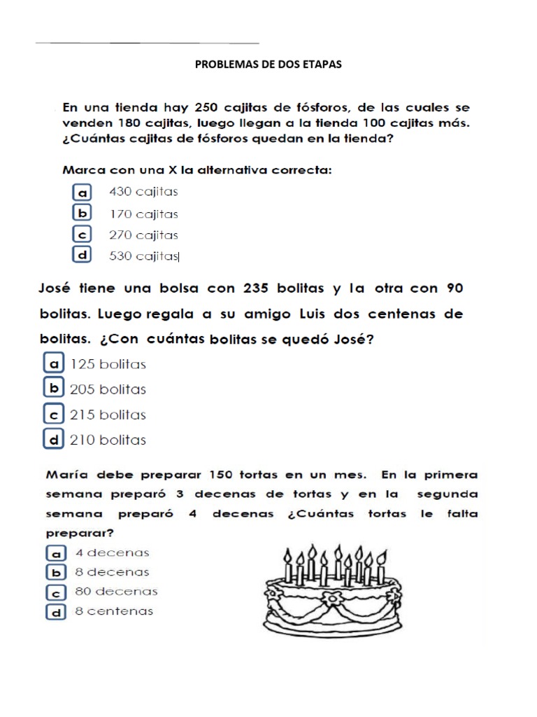 Problemas de Dos Etapas | PDF