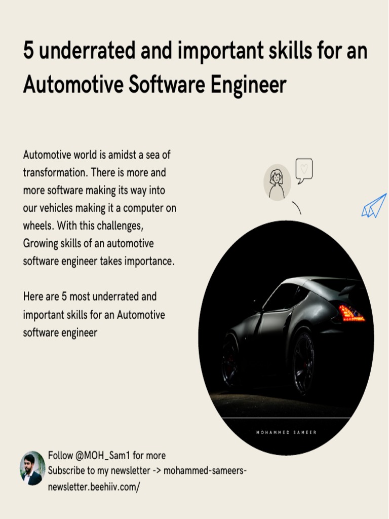 5 Important Skills For An Automotive Software Engineer | PDF