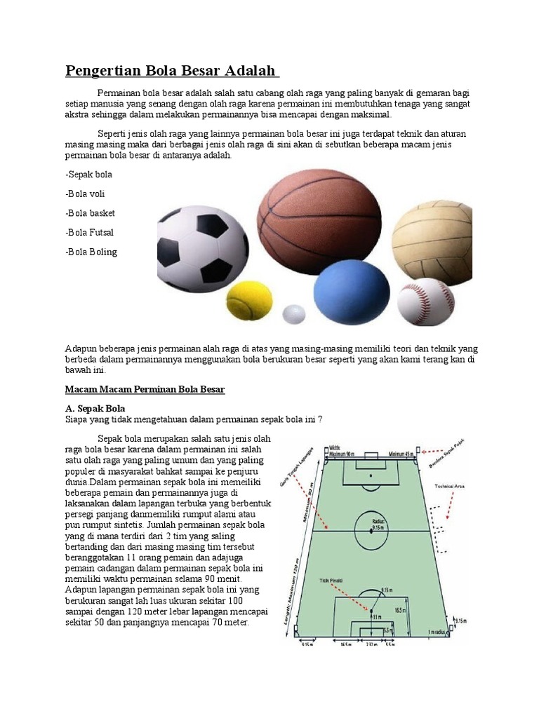 Pengertian Bola Besar Adalah: Macam Macam Perminan Bola Besar A. Sepak ...