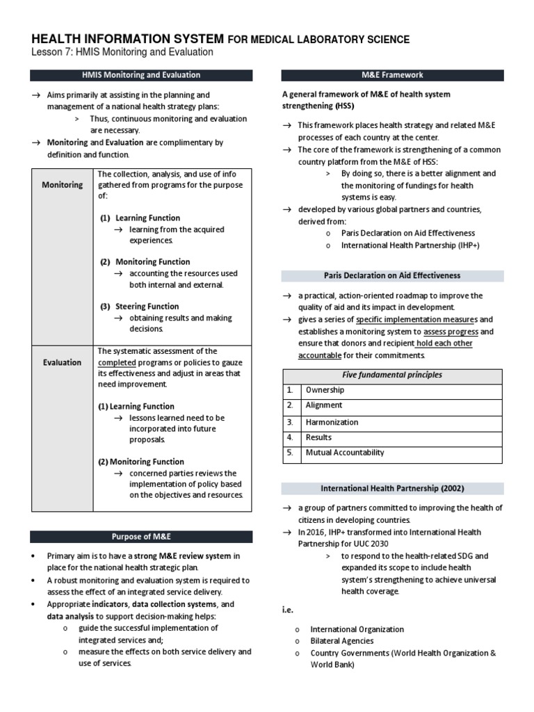 HMIS Monitoring and Evaluation Framework | PDF