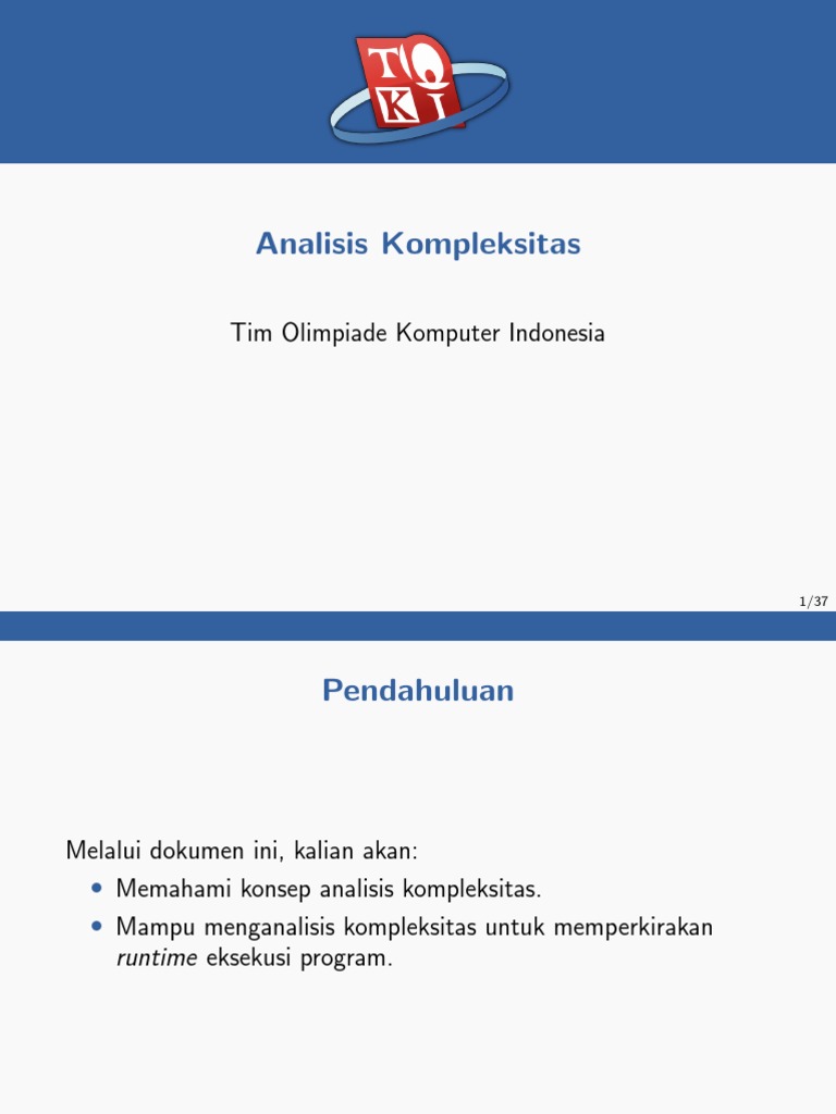 Pemrograman Dasar CPP - 08 Analisis Kompleksitas | PDF