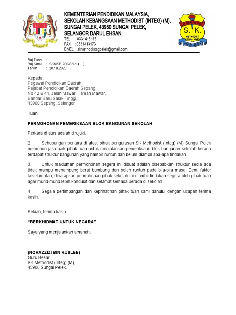 Surat Mohon Check Bangunan JKR | PDF