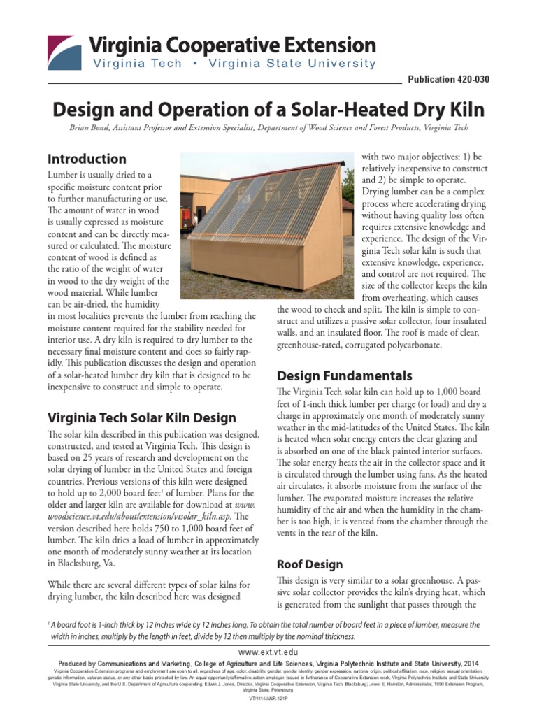 Solar Kiln Plans 420-030 - PDF | PDF