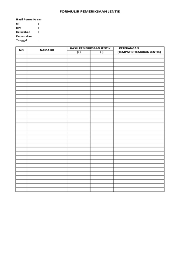 Form Survei Jentik | PDF