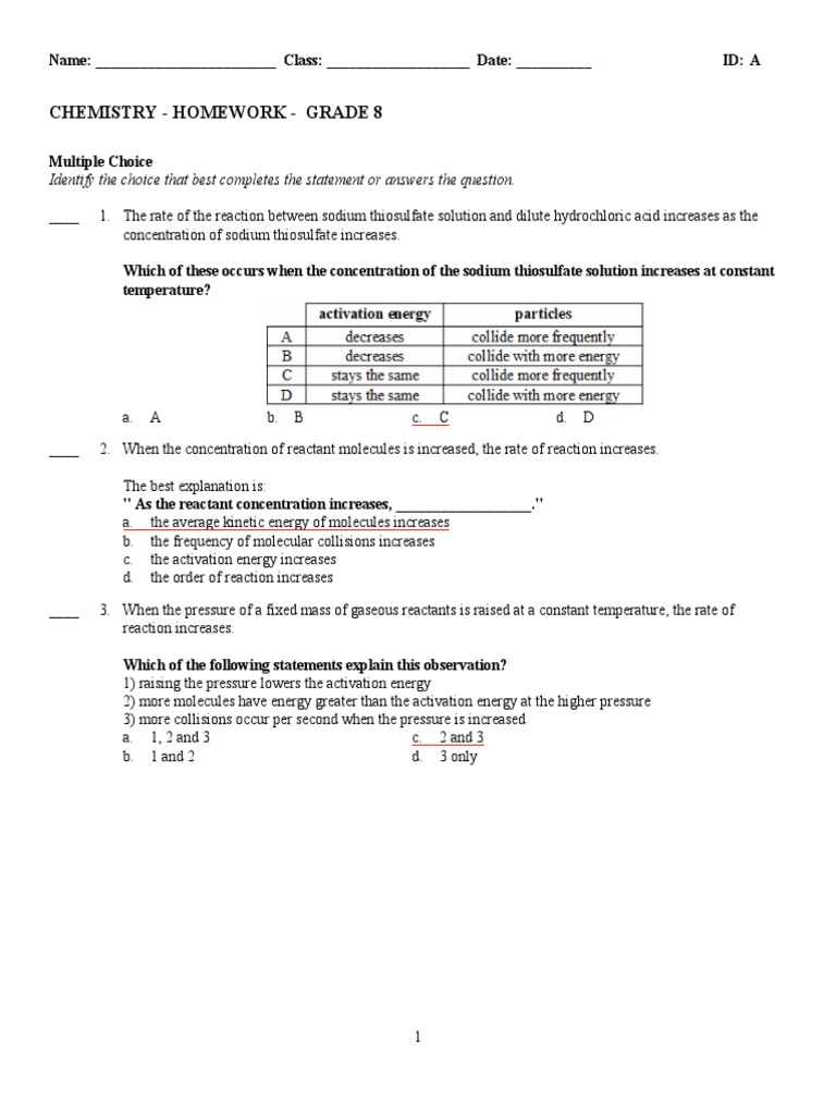 1684760564-Rates of Reaction - Homework - Grade 8 | PDF | Reaction Rate ...
