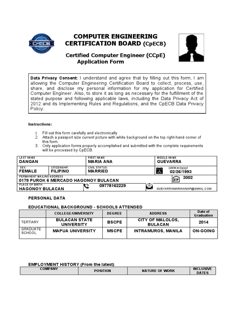 CCPE Forms Sample | PDF