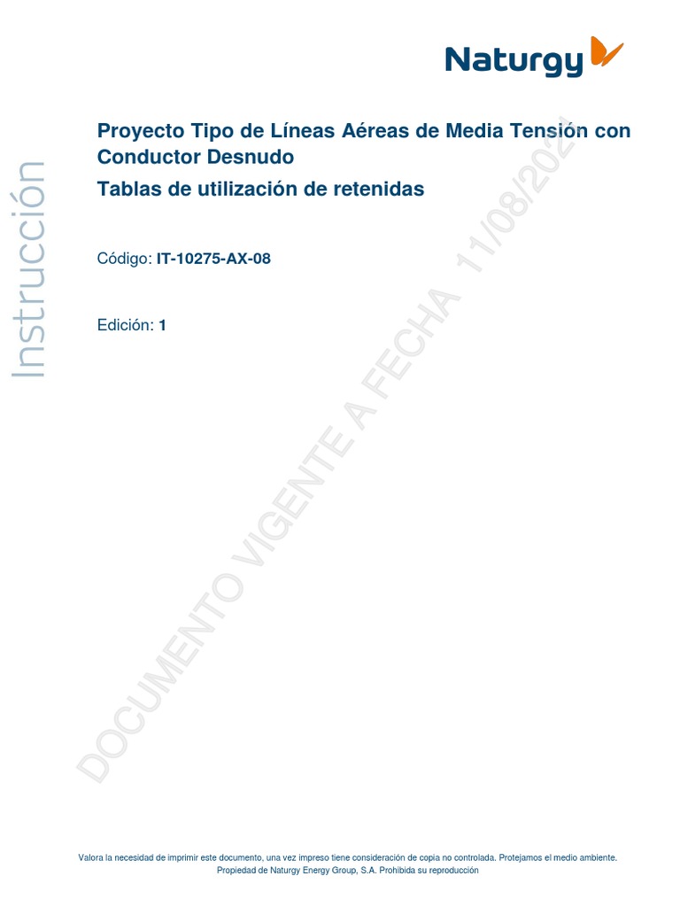 IT.10275-AX-08 Tablas de Retenidas | PDF
