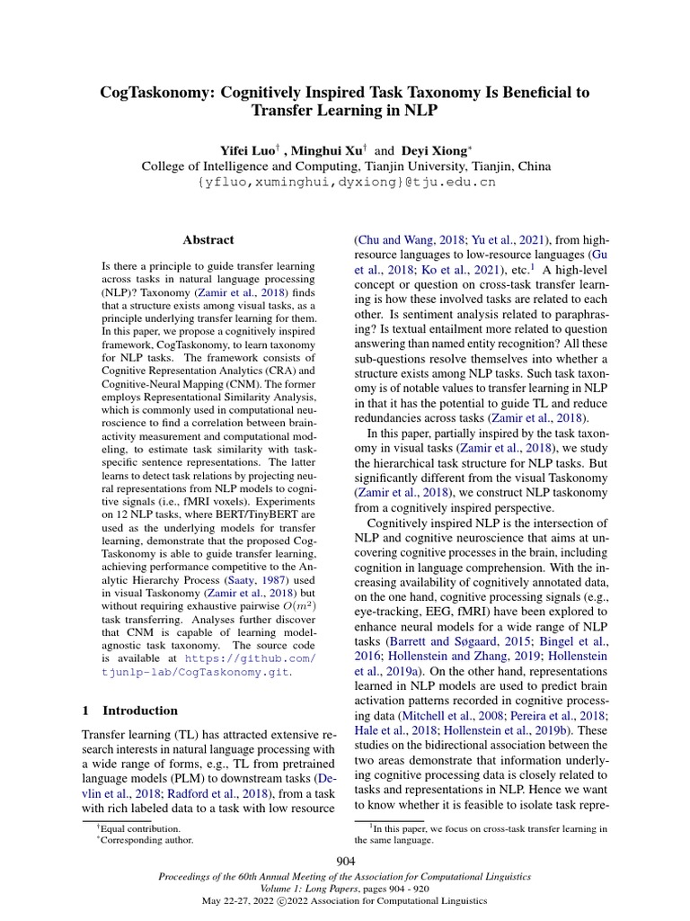 2022ACL-CogTaskonomy Cognitively Inspired Task Taxonomy Is Beneficial To Transfer Learning in ...
