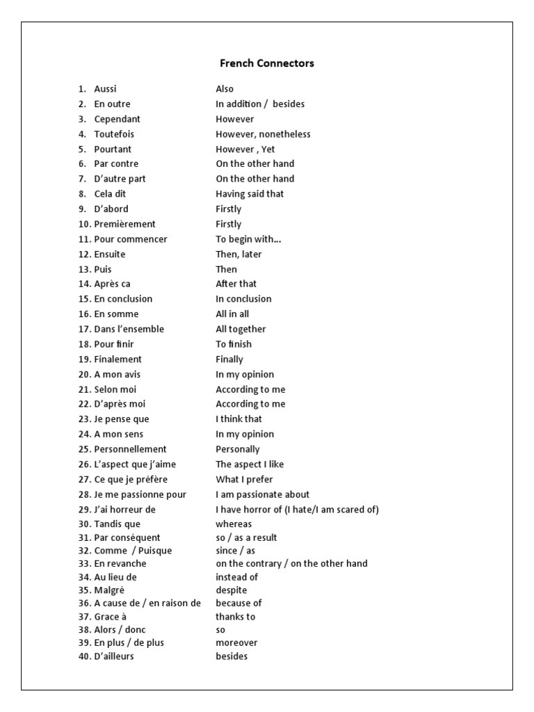 French Connectors | PDF