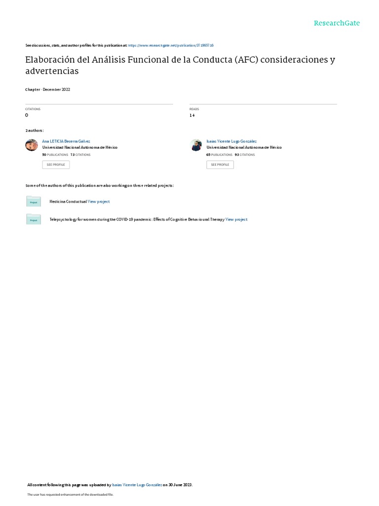 Elaboracindel Anlisis Funcionaldela Conducta AFC | PDF
