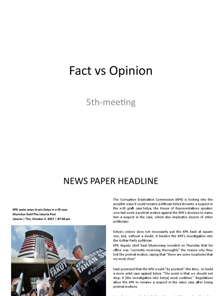 5th-Fact Vs Opinion | PDF