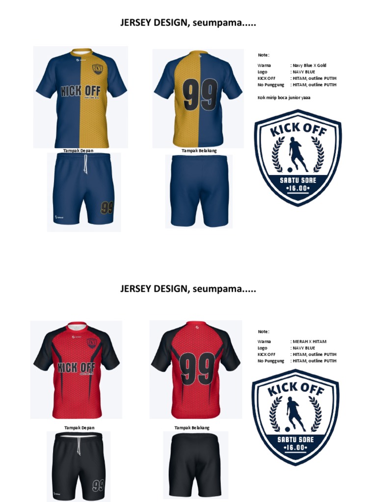 Desain Jersey Bola Beragam Warna | PDF