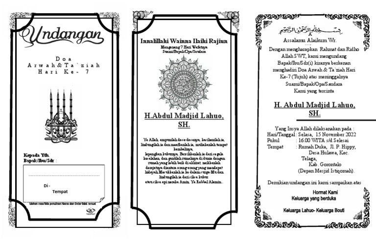 Undangan Taziah Ke 5 BAPAK FIX | PDF