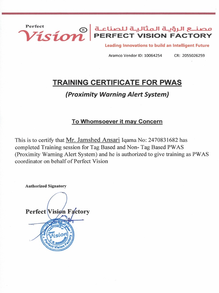 Certificate of Pwas Coordinator | PDF