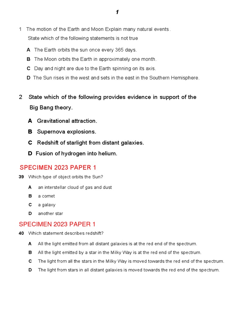 OL-Paper_2Exam-Style_questionsAstro_physics | PDF