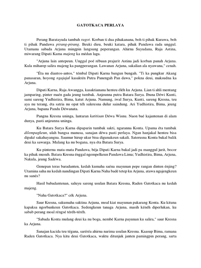 Gatotkaca Perlaya | PDF
