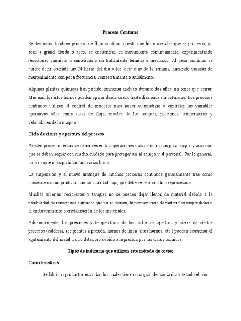 Proceso Continuo | PDF