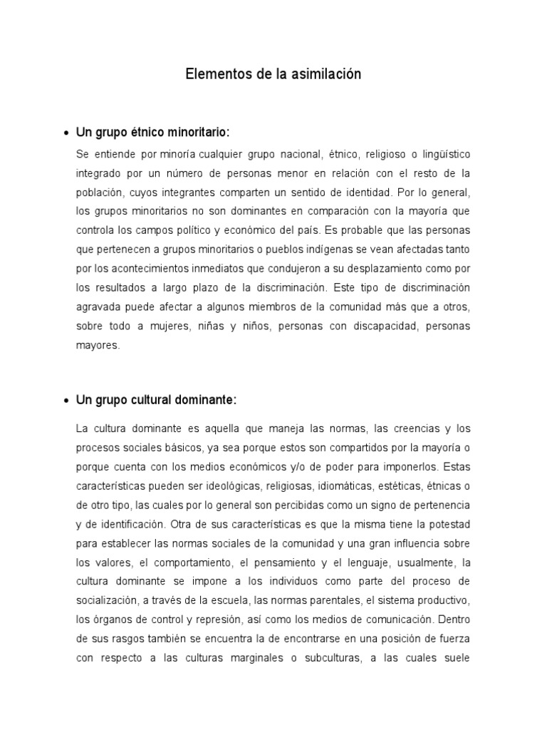 Elementos de La Asimilación | PDF
