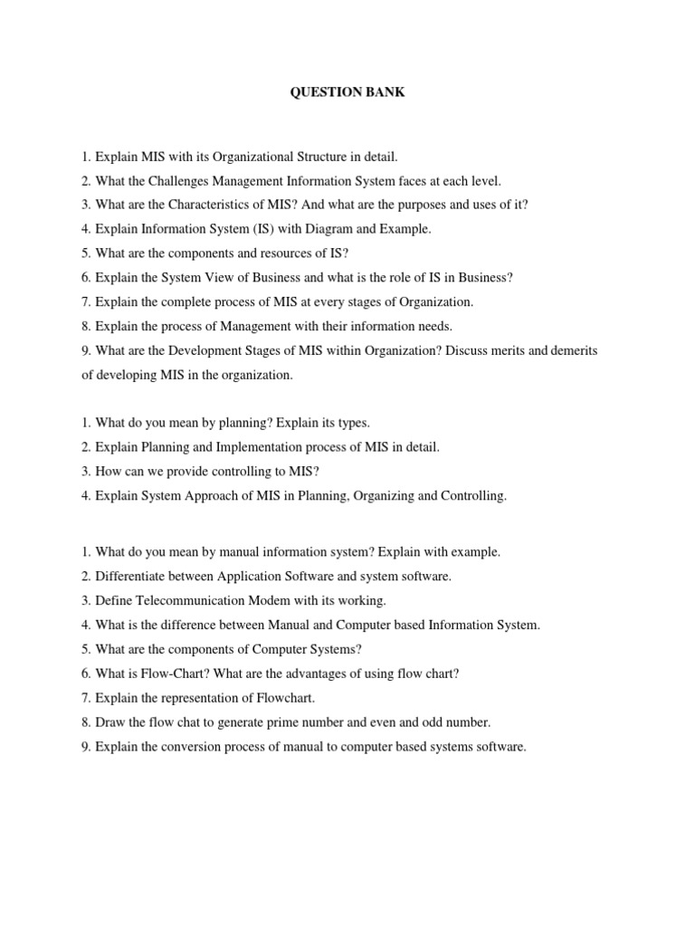MIS-Question-Bank | PDF