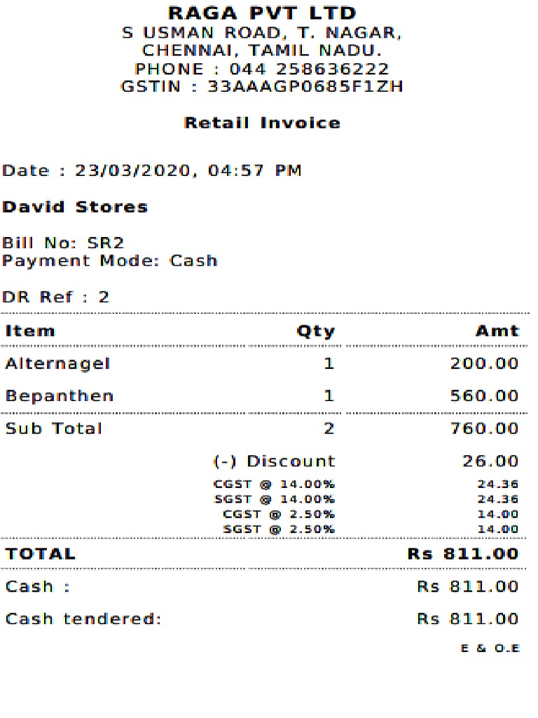 Thermal Printer Invoice Template | PDF