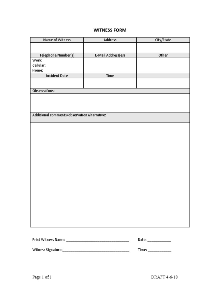 Witness Form 2 | PDF