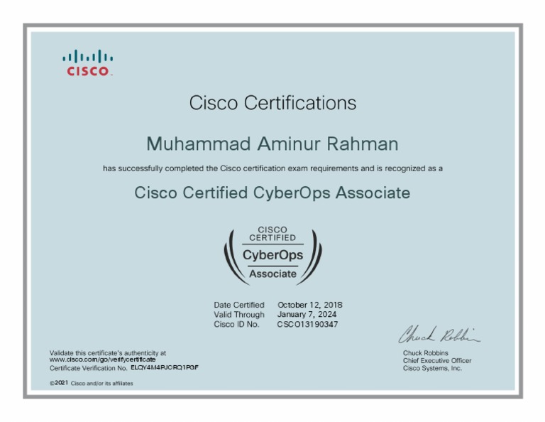 Cisco Certified CyberOps Associate Certificate | PDF