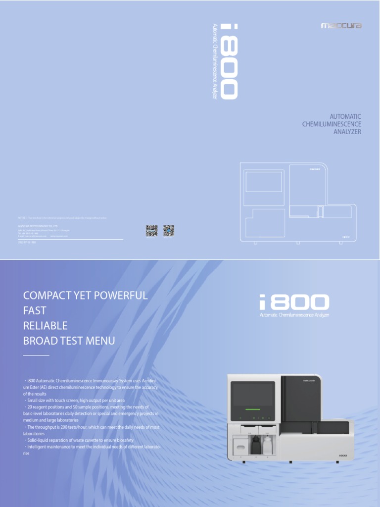 CLIA I 800 Brochure English | PDF | Immunoassay | Medical Specialties