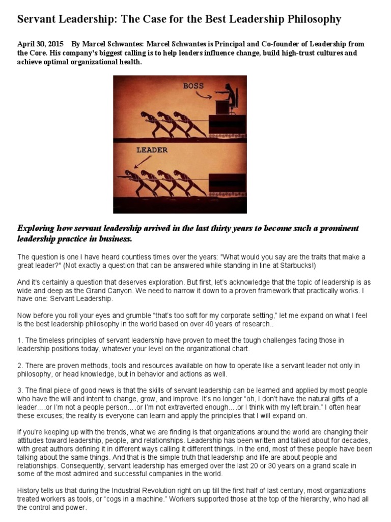 Servant Leadership The Case For Best Leadership Philosophy | PDF