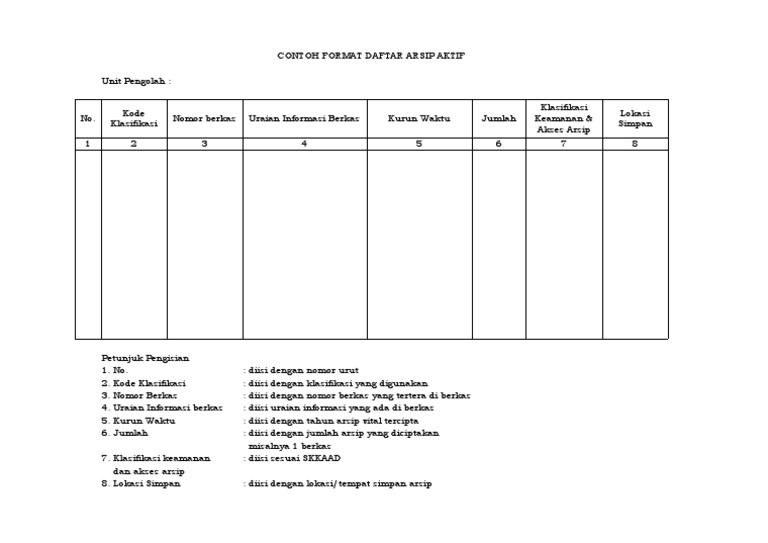 FORM-PENDATAAN-ARSIP (2) | PDF