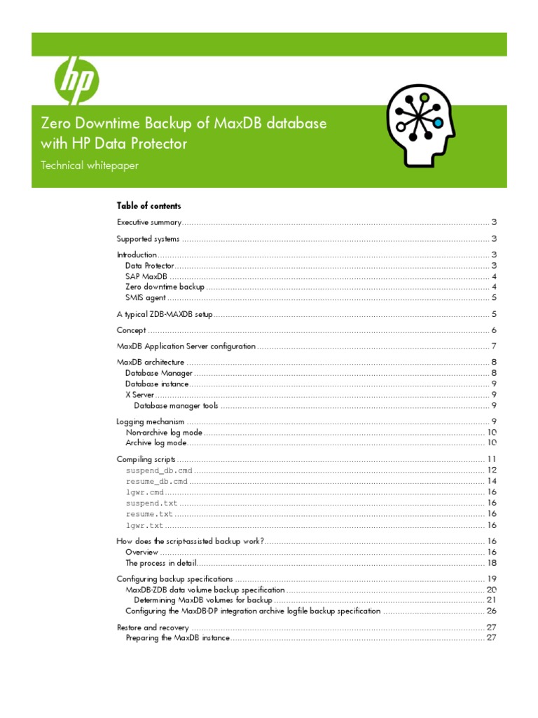 Zero Downtime Backup of MaxDB Database | PDF | Backup | Databases Zero Downtime Backup of MaxDB Database | PDF | Backup | Databases