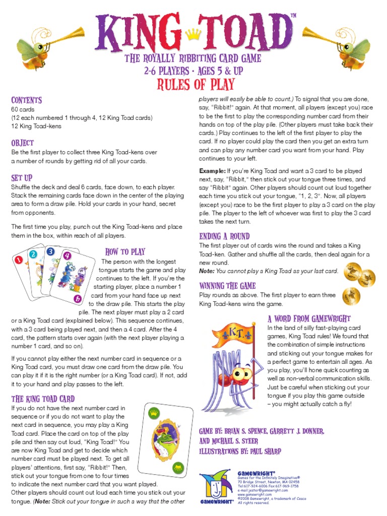 King Toad - Rules | PDF