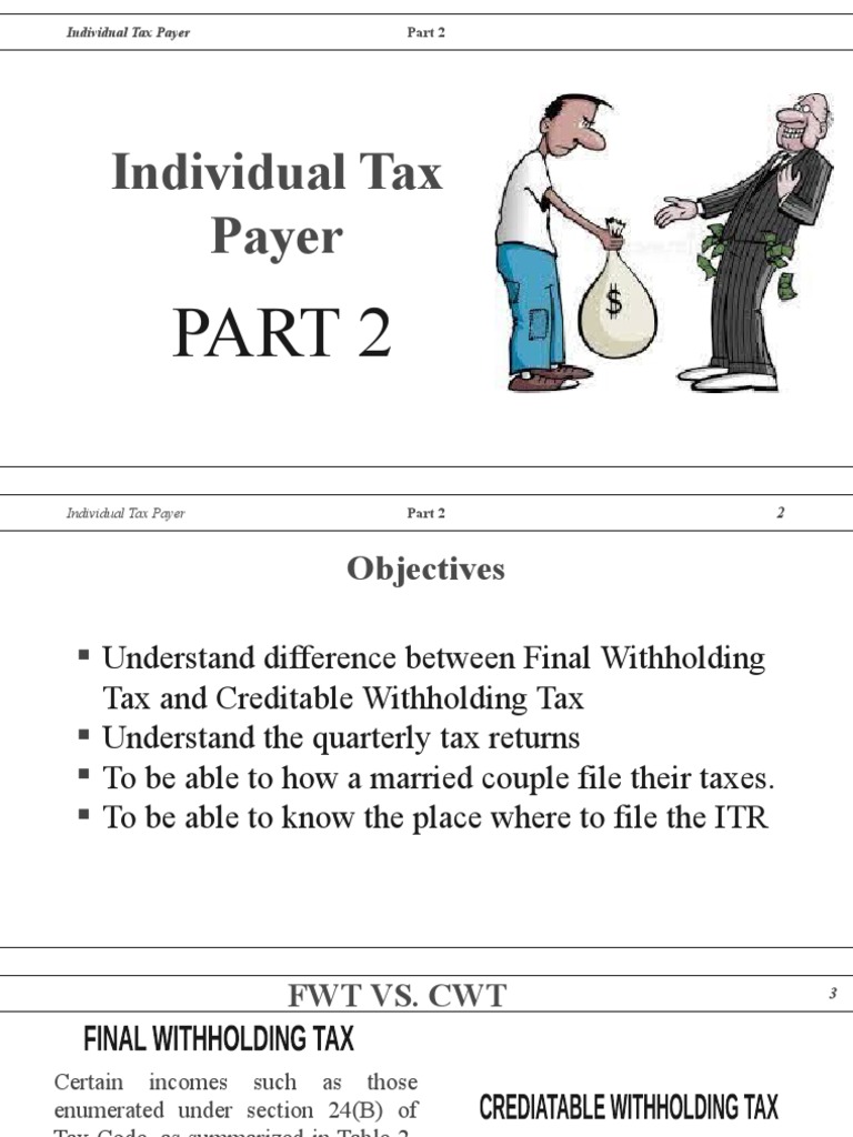 Understanding Individual Taxpayer Filing | PDF | Income Tax | Taxes