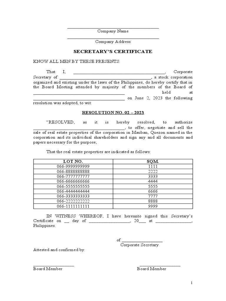 Board Resolution | PDF | Common Law | Legal Documents