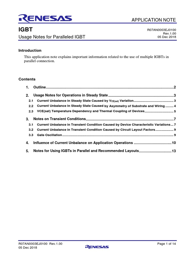 Paralleled IGBTS | PDF